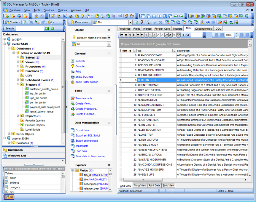Online Documentation For Sql Manager For Mysql Sqlmanager